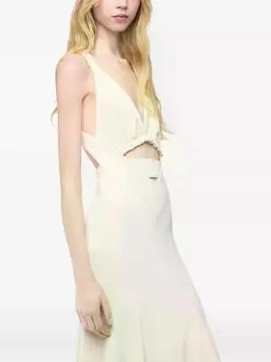 Rabanne Crossed Straps Cut-out Midi Dress