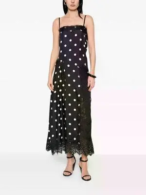Sportmax Polka-dot Maxi Dress - Black