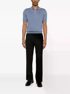 DRUMOHR Linen Polo Shirt - Blue