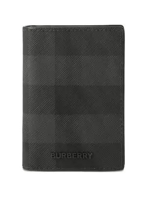 Burberry Check Folding Card Case - Black