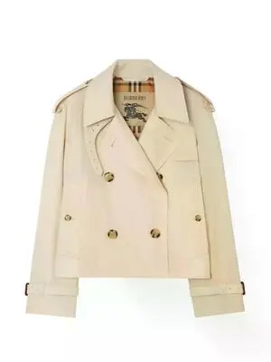 Burberry Cropped Tropical Gabardine Mayfair Trench Jacket - Neutrals