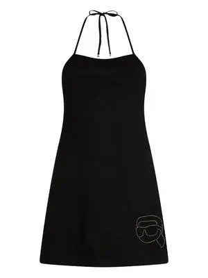 Karl Lagerfeld Ikon Rhinestone Beach Dress - Black