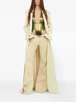 Roberto Cavalli Pleated Belted Trench Coat