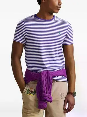 Polo Ralph Lauren Logo-embroidered Striped T-shirt - Purple