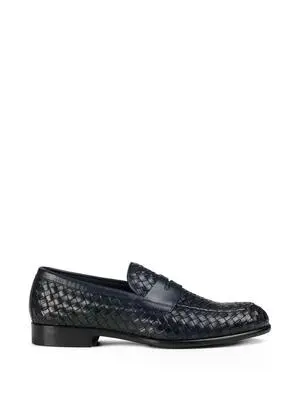 DOUCAL'S Woven Leather Loafers - Blue