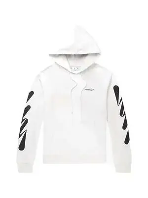 Off-white Ribbed Sweatshirts Hoodies For Men