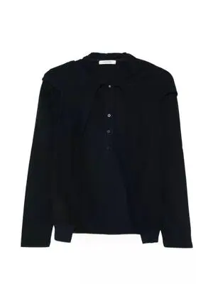 Dorothee Schumacher Buttoned Top With Draped Long Sleeves