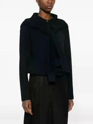 Dorothee Schumacher Buttoned Top With Draped Long Sleeves