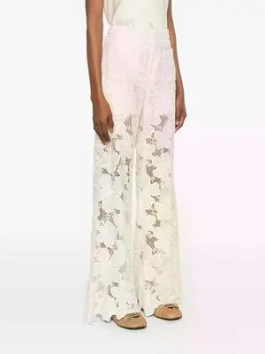 Sandro Embroidered Guipure Lace Trousers - Neutrals