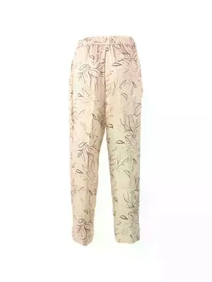 Peserico Floral-print Trousers - Neutrals