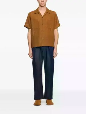 Sandro Openwork Mesh Shirt - Brown