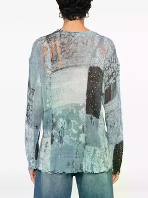 R13 Bandana Print Boyfriend Cardigan