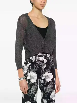 R13 Twisted-front Knit Cardigan - Grey