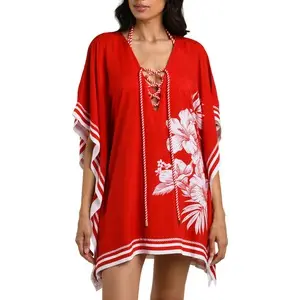 La Blanca Mariner Cover-up Caftan - Ruby