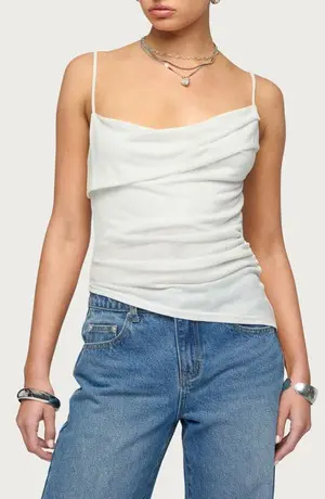 EDIKTED Asymmetric Cowl Neck Camisole