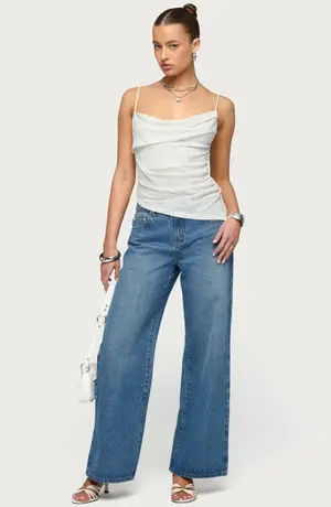 EDIKTED Asymmetric Cowl Neck Camisole