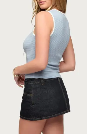 EDIKTED Valentina Stripe Square Neck Tank