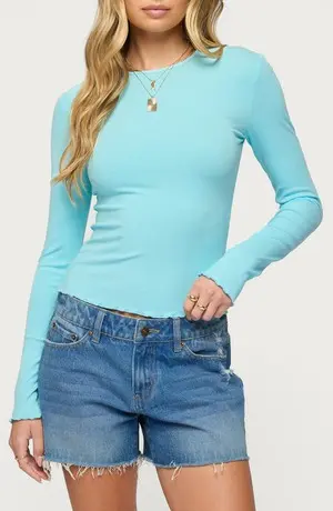 EDIKTED Long Sleeve Ribbed Top