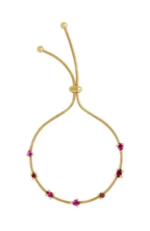 KARMA AND LUCK Garnet Gold-plated Bolo Bracelet