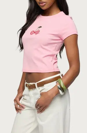 EDIKTED Appliqué Baby Tee