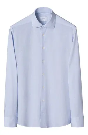 Eton Slim Fit Stripe Stretch Jersey Dress Shirt