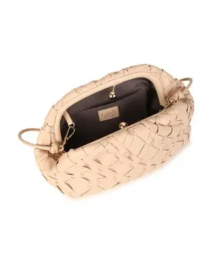 Rafe New York Aya Woven Leather Frame Clutch - Buff
