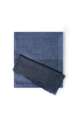Brunello Cucinelli Linen And Silk Scarf - Denim