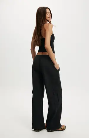 Cotton:on Woven Utility Pant - Black
