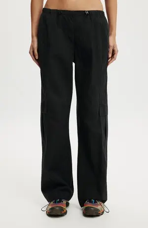 Cotton:on Woven Utility Pant - Black
