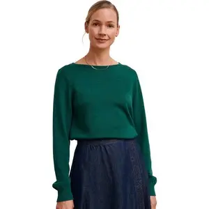 CELTIC & CO. Merino Fine Knit Boat Neck Jumper - Emerald