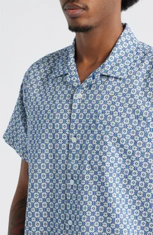 Obey Adrian Woven Camp Shirt - Unbleached Multi