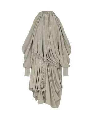 Balmain Draped Silk Crepe Dress