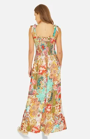 YUMI Patchwork Printed Maxi Dress