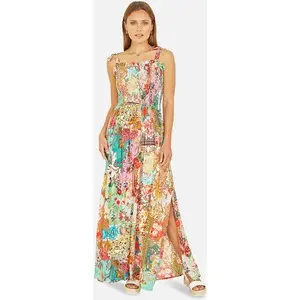 YUMI Patchwork Printed Maxi Dress