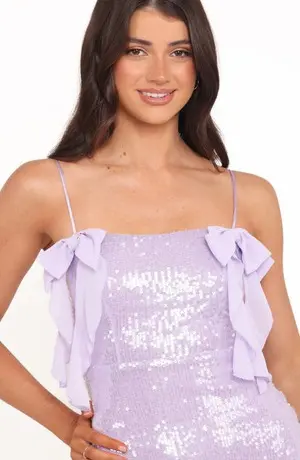 PETAL & PUP Katerina Sequin Bow Minidress