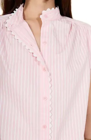 English Factory Stripe Rickrack Top