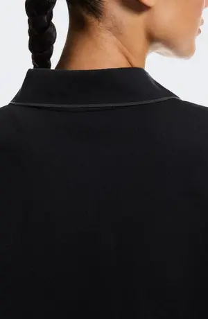 On Courtside Tipped Piqué Polo - Black/eclipse
