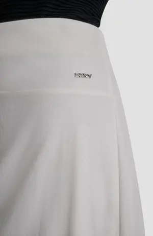 Dkny A-line Knit Midi Skirt - Ivory