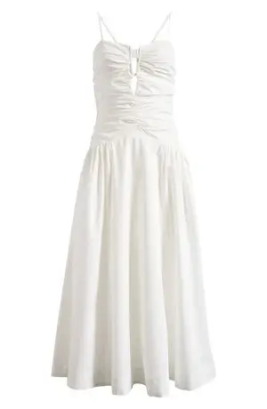 NIA Sawtelle Sleeveless Cotton Midi Dress - White