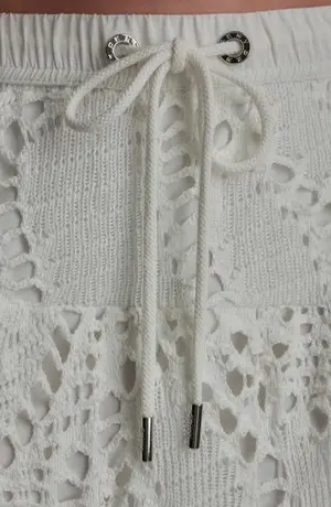 Dkny Crochet Leaf A-line Midi Skirt