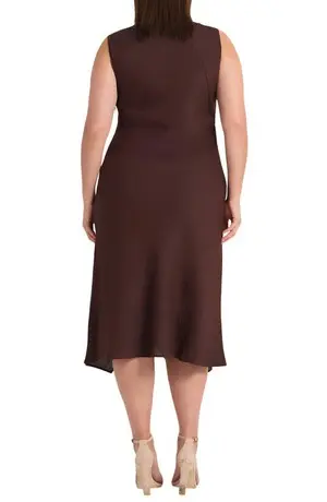 ESTELLE Linen Blend Midi Dress
