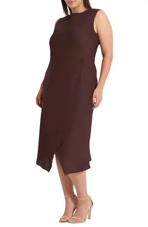 ESTELLE Linen Blend Midi Dress