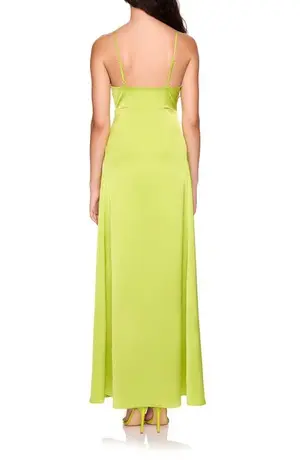 Susana Monaco Satin Slipdress - Chartreuse
