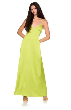 Susana Monaco Satin Slipdress - Chartreuse