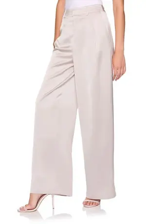 Susana Monaco Pleated Satin Pants - Sandstone
