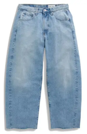 Ag Hattie Raw Hem High Waist Crop Barrel Jeans - Gesture