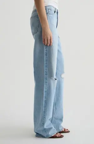 Ag Billie Ripped Straight Leg Jeans