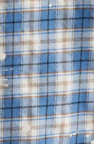 CRIMINAL DAMAGE Bleached Plaid Snap-up Shirt