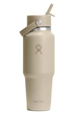 HYDRO FLASK 32-ounce Wide Mouth Travel Bottle With Flex Straw Cap - Oat