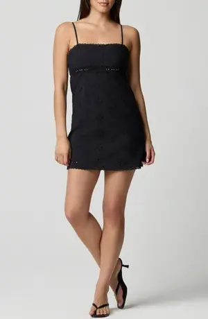 FLORENCE BY MILLS Square Neck Eyelet Minidress